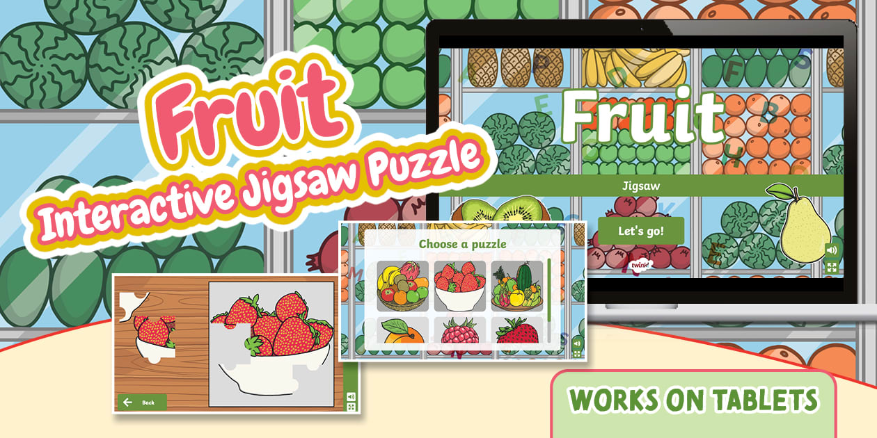Fruit Interactive Jigsaw Puzzle - Twinkl