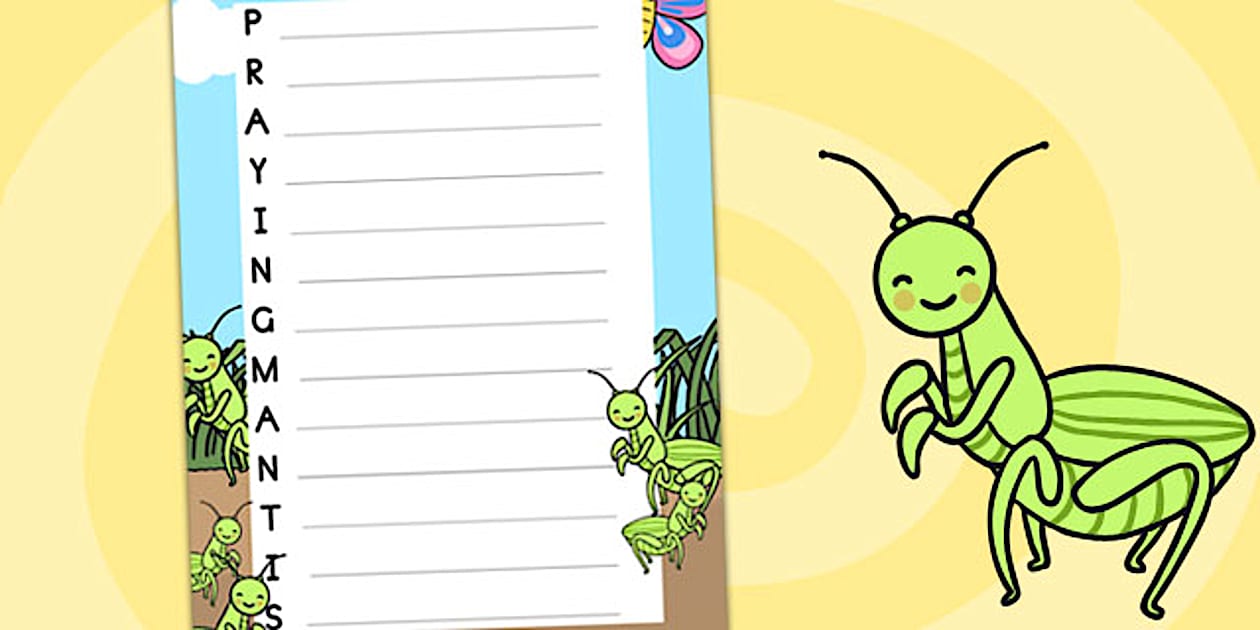 Minibeasts Acrostic Poem Praying Mantis
