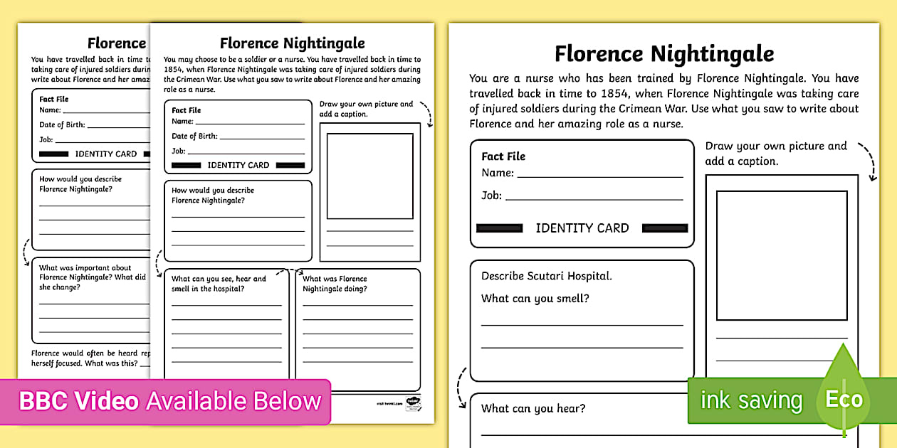 Editable KS1 Florence Nightingale Non-Chronological Report Writing Activity