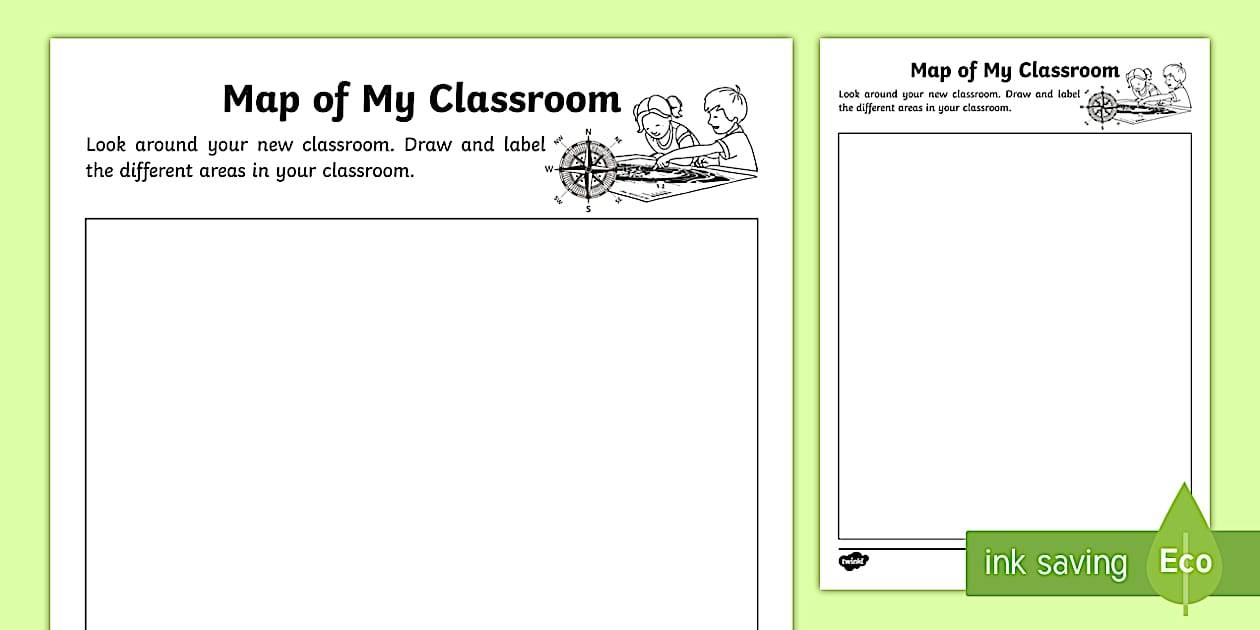 Make a Map of Your Classroom - Classroom Map Worksheet