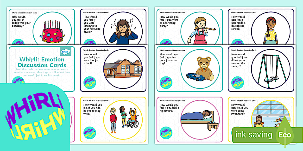 Whirli: Home Learning Feelings & Emotion Discussion Cards