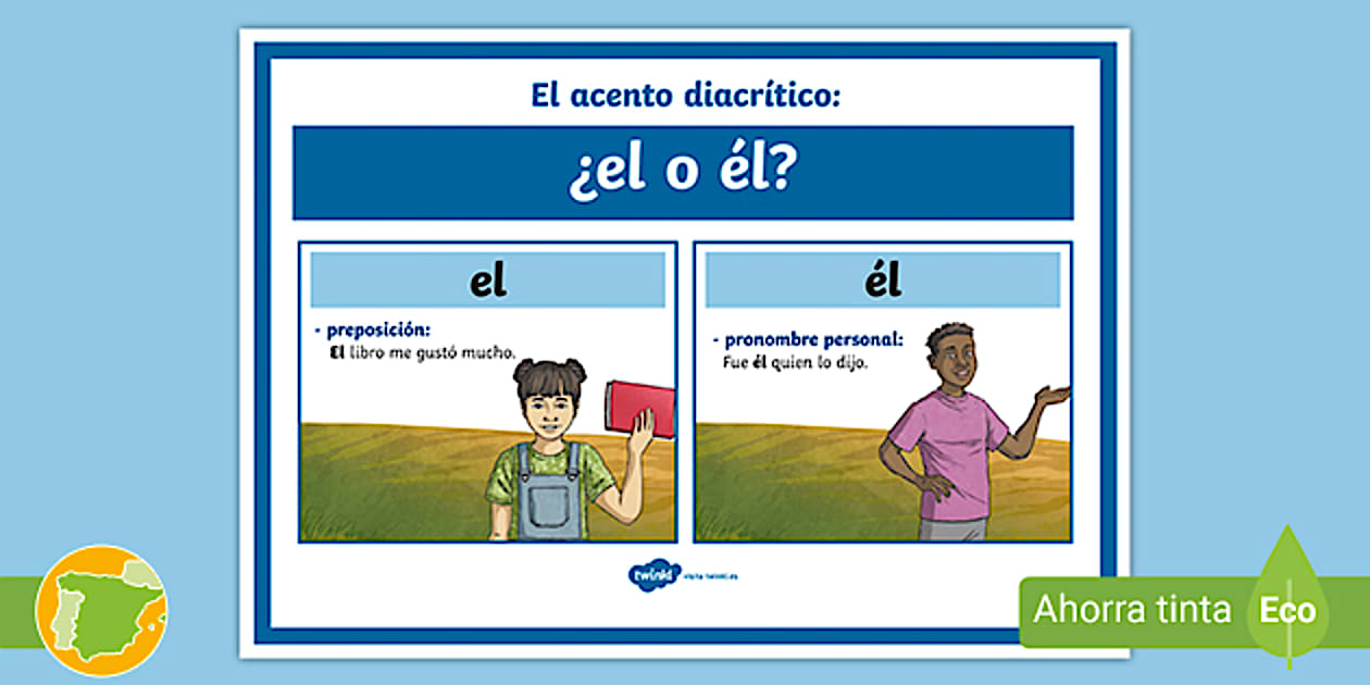 Póster: El acento diacrítico: ¿el o él? (Teacher-Made)