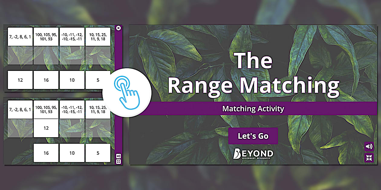The Range Matching Activity | Statistics | Beyond - Twinkl