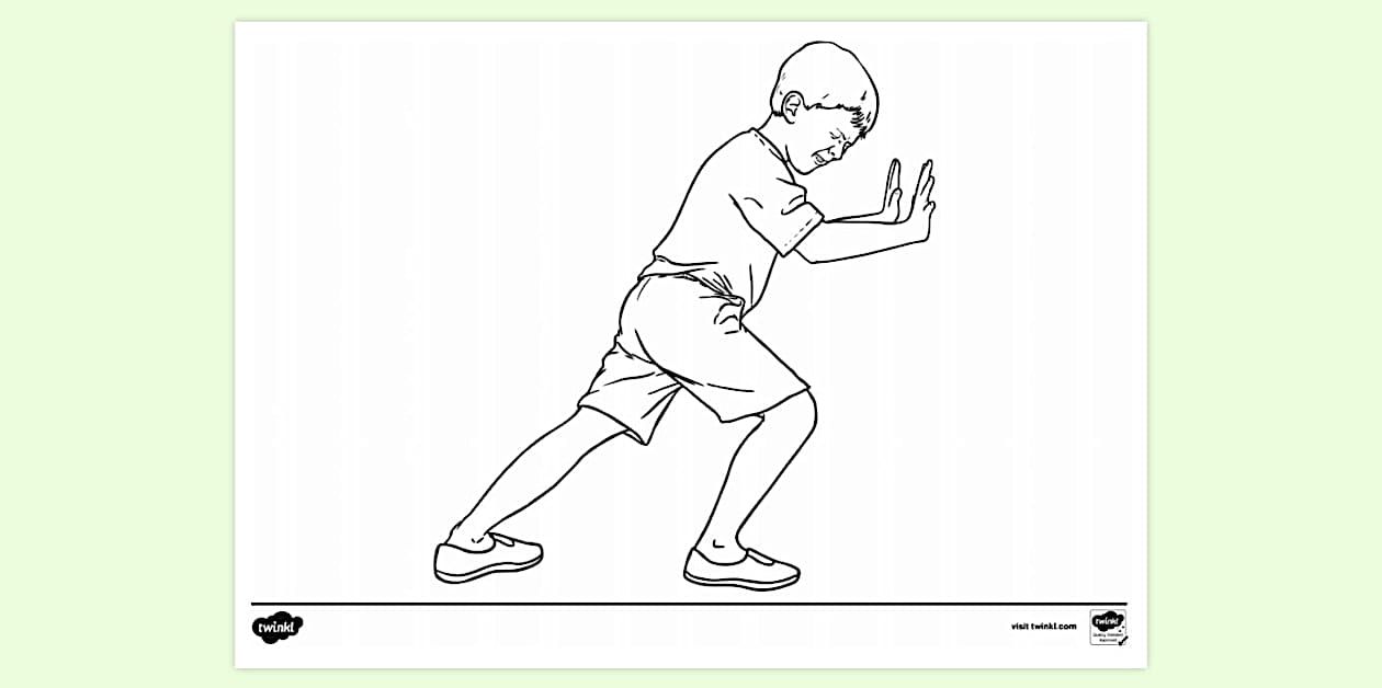 Wall Push Colouring Sheet | Colouring Sheets (teacher made)