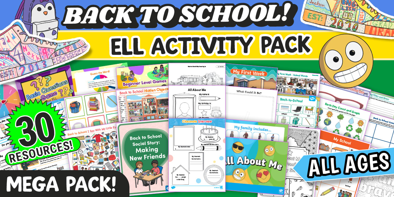 Back-To-School Activity Pack for ELL All Ages (teacher made)