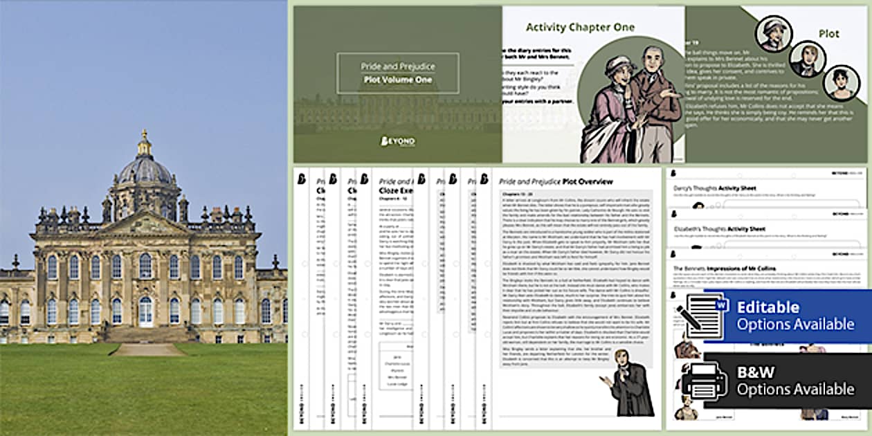 Editable Pride and Prejudice Lesson 1: The Plot Volume One