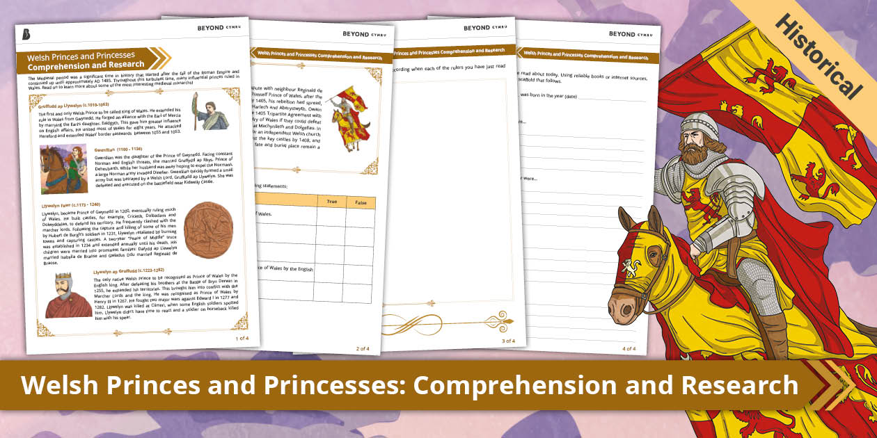 Welsh Princes and Princesses Comprehension and Research