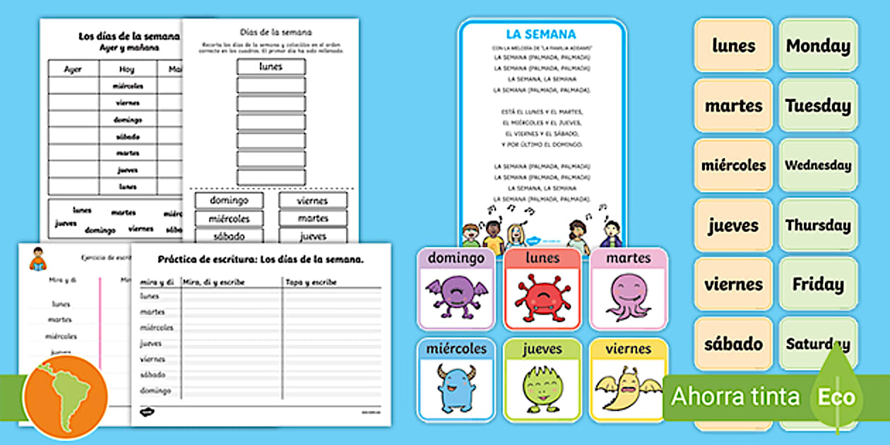 Paquete de actividades: Días de la semana - Twinkl