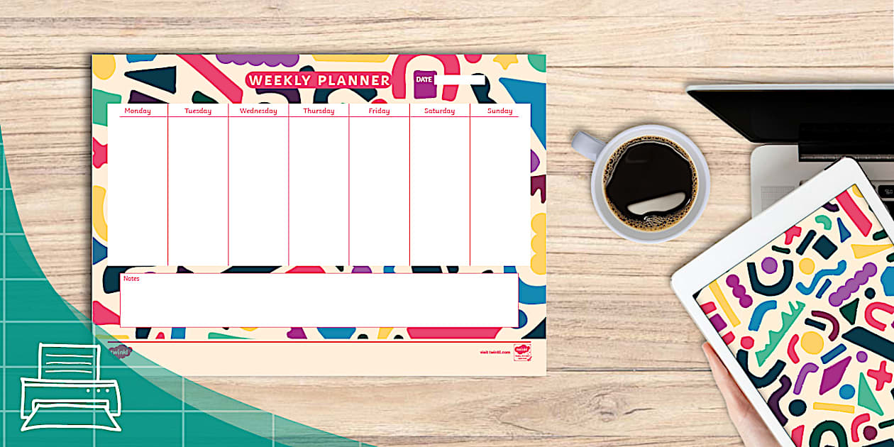 Coloured Shapes | Weekly Planner | Twinkl Busy Bees - Twinkl