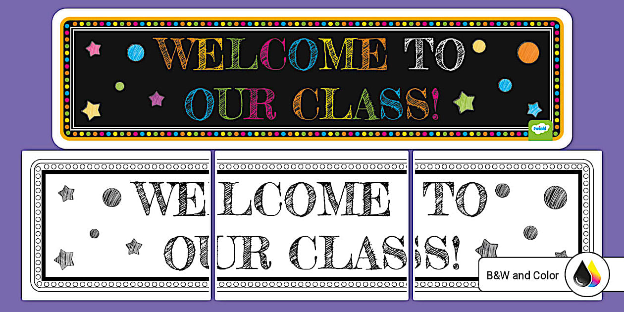 Chalkboard Classroom Welcome Banner