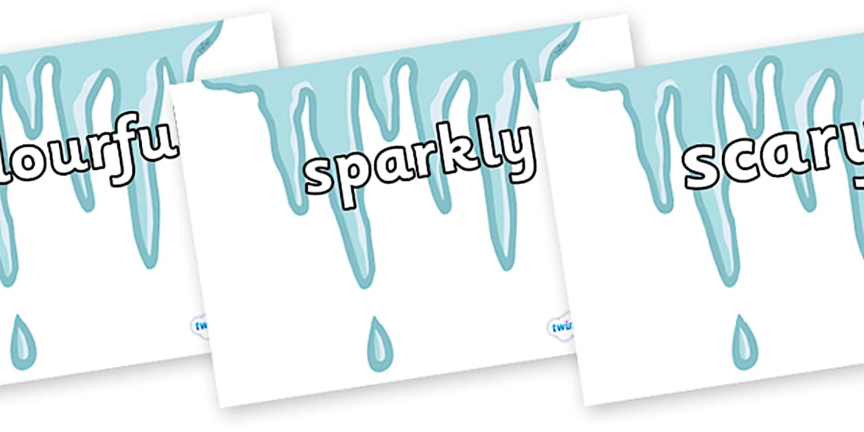 Wow Words on Icicles (teacher made) - Twinkl
