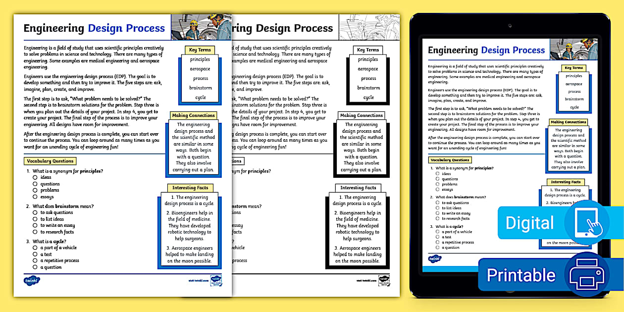 Fourth Grade Engineering Design Process Fact File - Twinkl