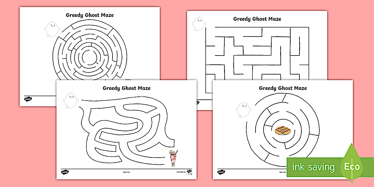 Greedy Ghost Maze Worksheet / Worksheets (teacher made)
