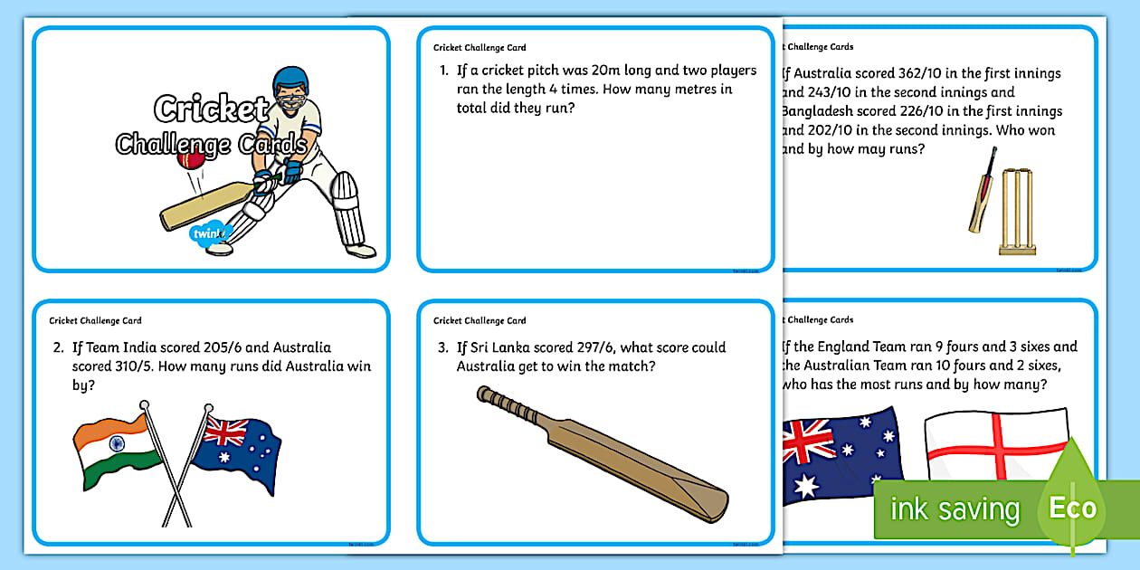 SA Cricket Challenge Cards (teacher made) - Twinkl