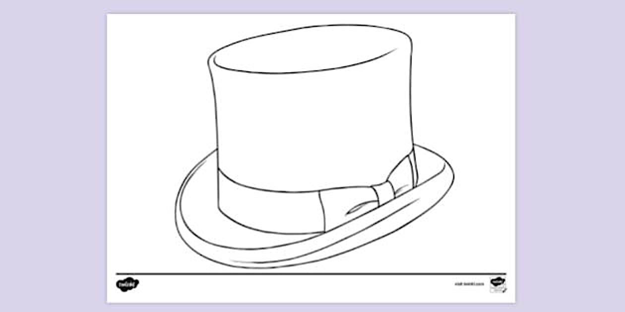 Top Hat Colouring Page - Primary Resources (teacher made)
