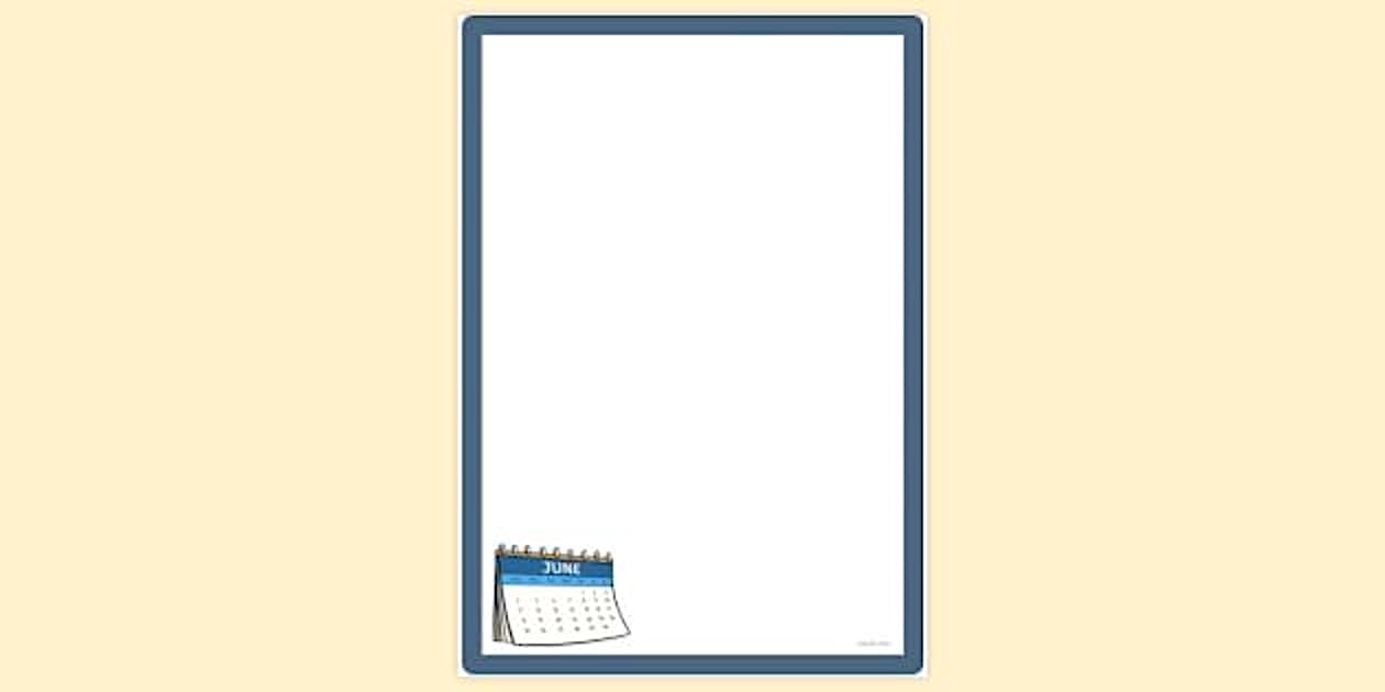Simple Blank June Page Border | Page Borders | Twinkl