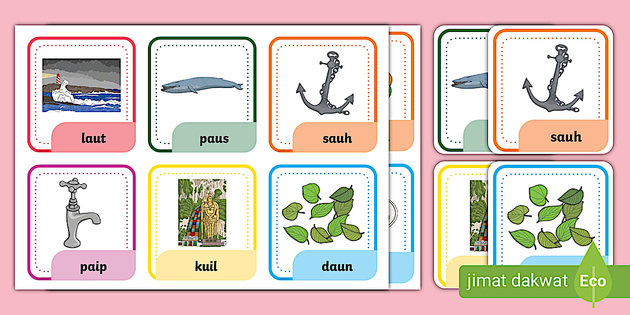 Kad Imbasan Suku Kata Diftong (KVVK) (teacher made) - Twinkl