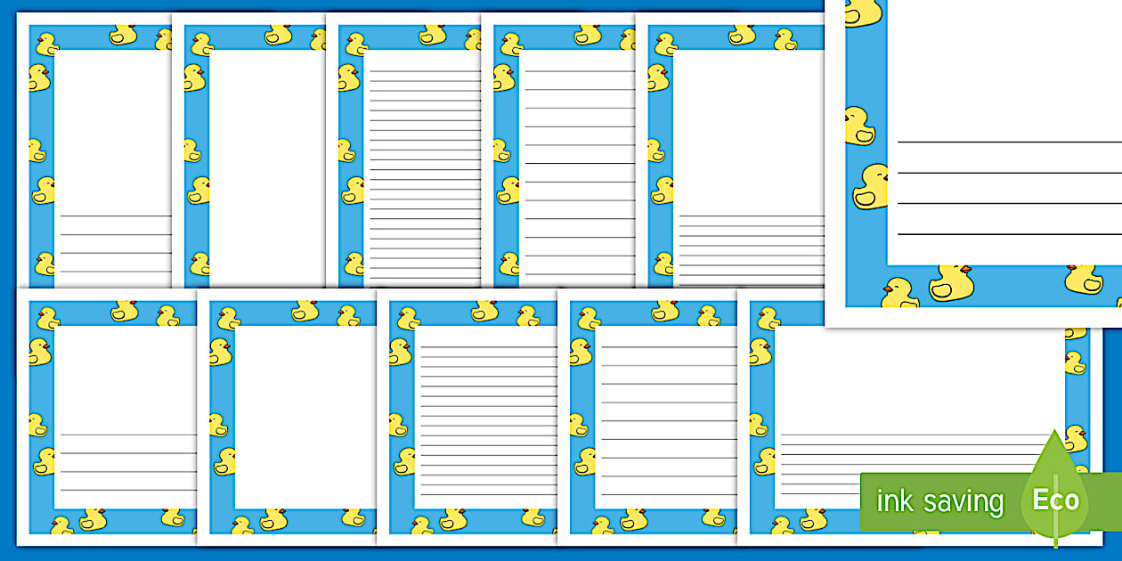 Editable Rubber Duck Themed Page Border Pack - Twinkl