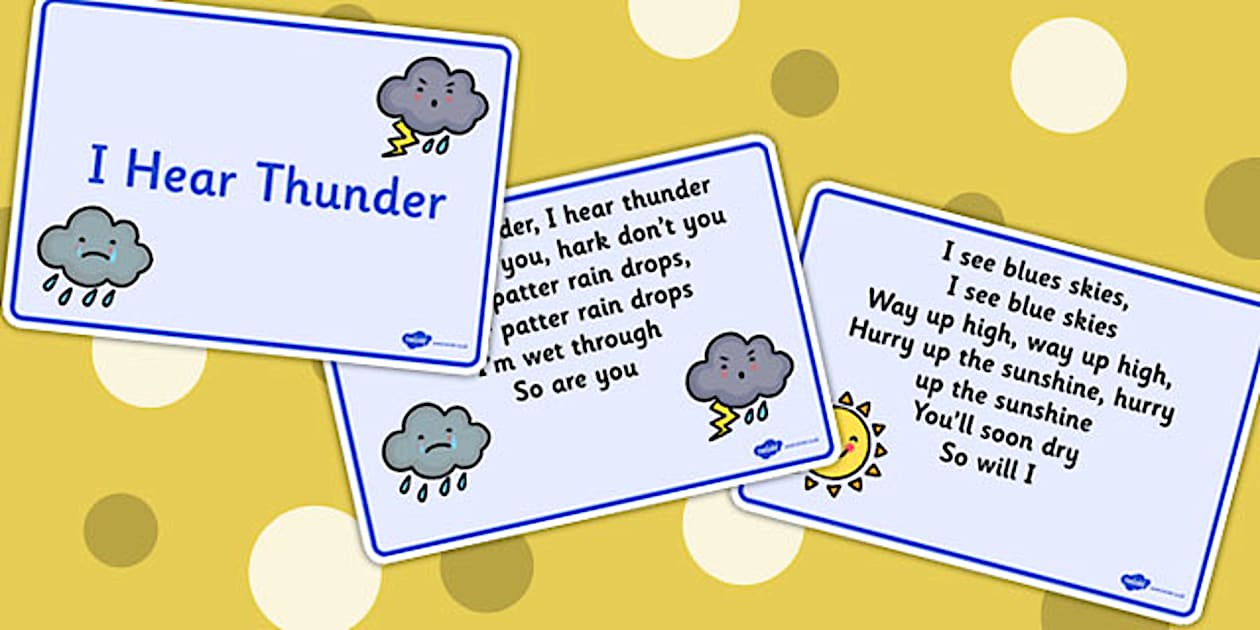 Black and White I Hear Thunder Story Sequencing Cards