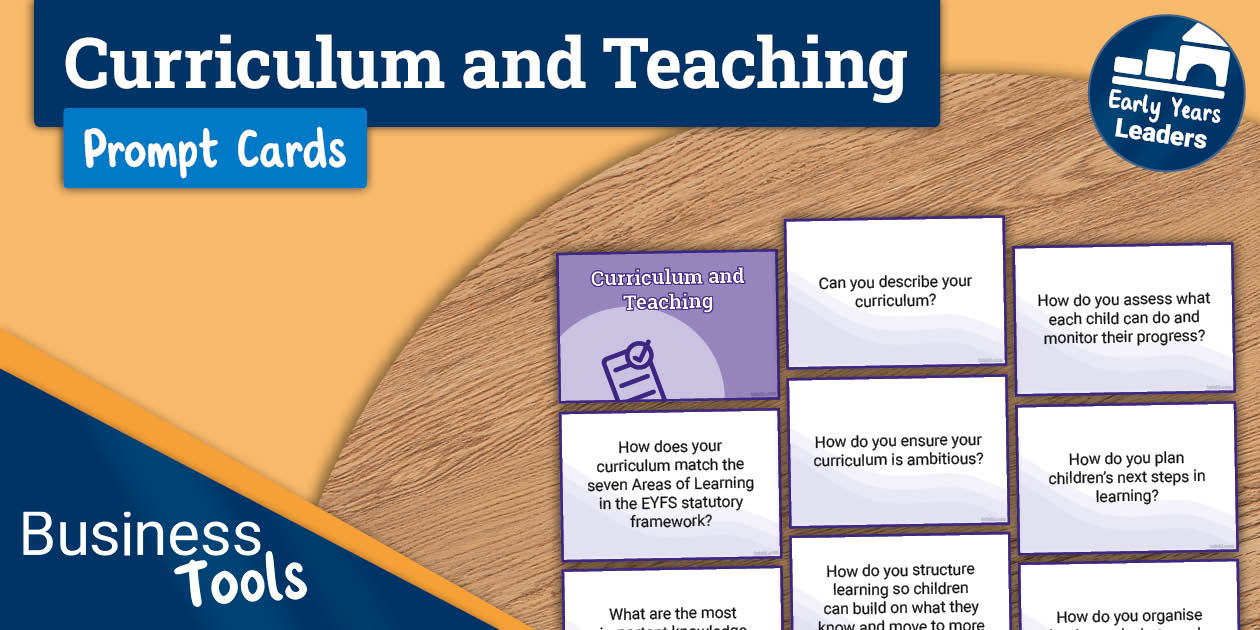 Ofsted Curriculum and Teaching Prompt Cards for Early Years Settings