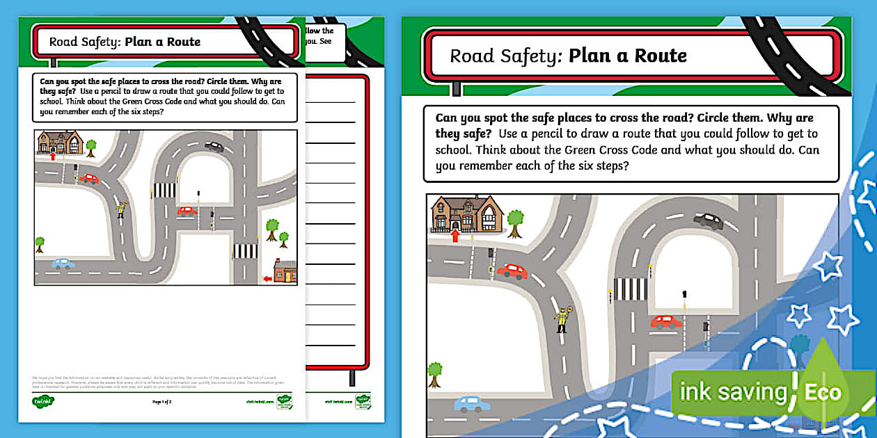Road Safety: Plan a Route Activity (teacher made) - Twinkl