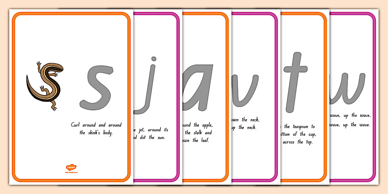 NZ Phonics: Levels 2 and 3: Letter Formation Rhyme Posters