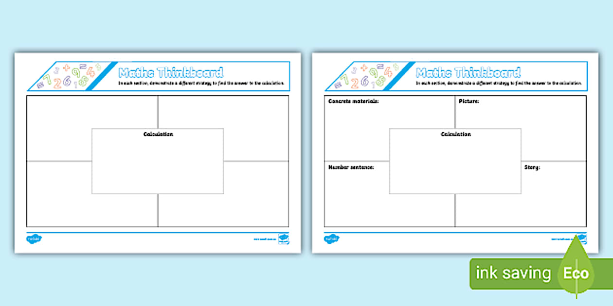 Editable Blank Maths Thinkboard (teacher made) - Twinkl