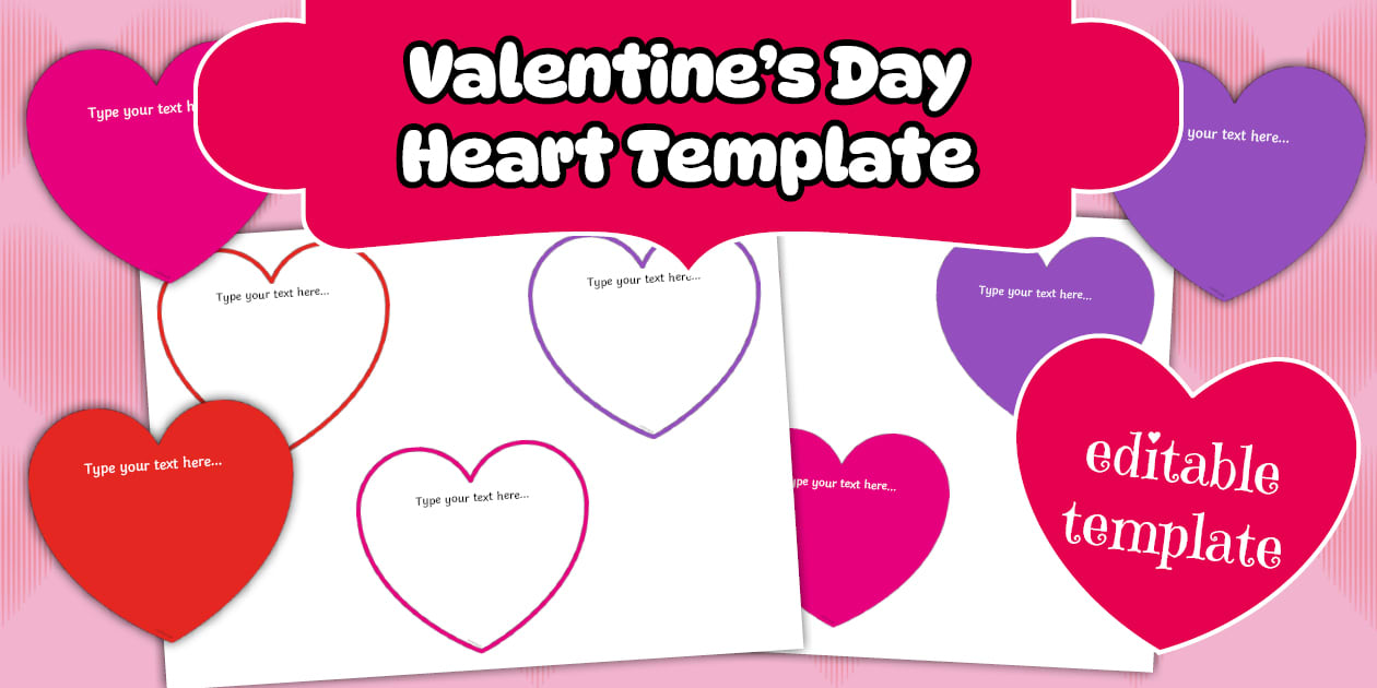 Valentine's Day Editable Heart Template | Primary Resources