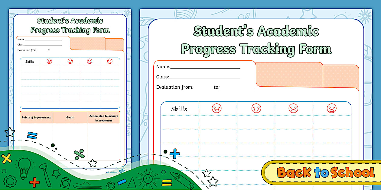 Student's Academic Progress Tracking Form (teacher made)