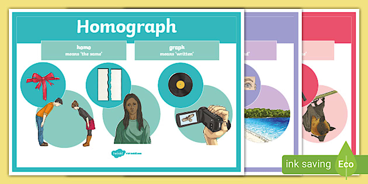 Homograph, Homophone and Homonym Explanation Display Posters