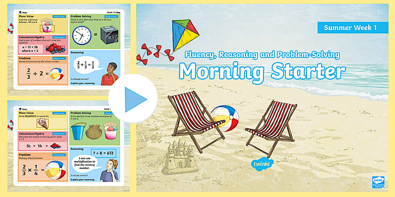 Year 6 Maths Summer Morning Starter PowerPoint 1 - Twinkl