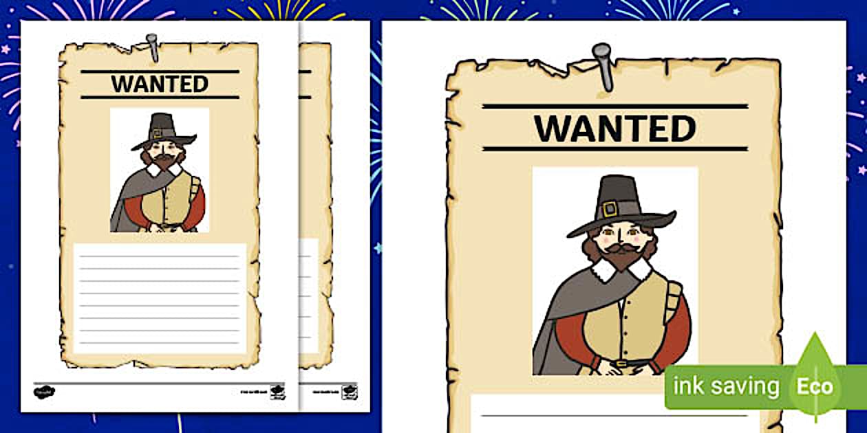 The Gunpowder Plot Wanted Posters Writing Frames - Twinkl