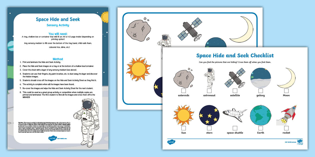 Space 'Hide and Seek' Sensory Activity
