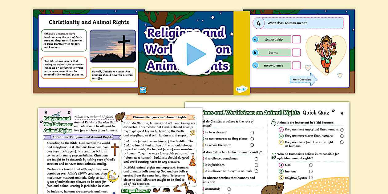 KS1 Religions and Worldviews on Animal Rights Teaching Pack