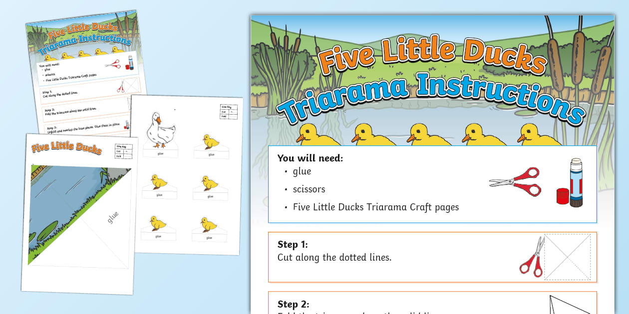 Five Little Ducks Triarama Craft (teacher made) - Twinkl