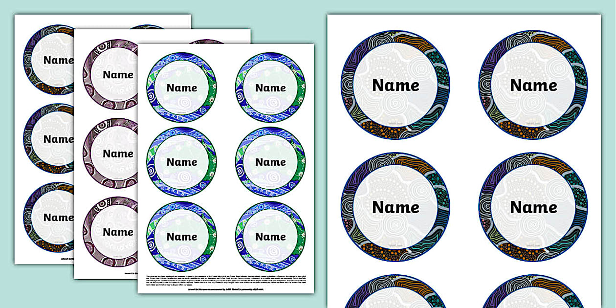 Indigenous Artwork Editable Name Tags (teacher made)