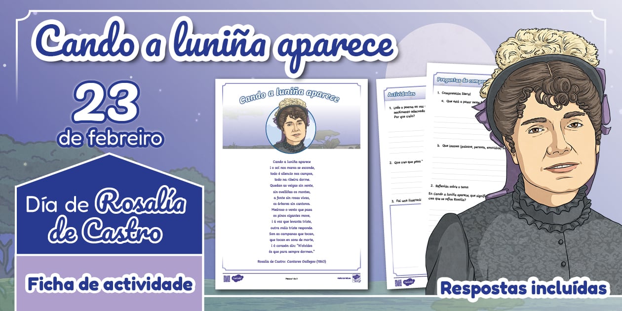 Ficha de actividade: Cando a luniña aparece de Rosalía de Castro - Galego