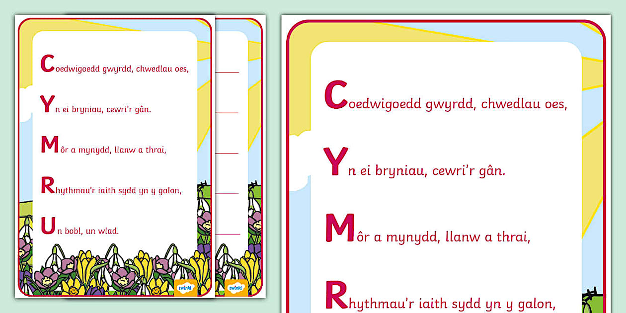 Cerdd a Thempled Acrostig: Cymru (teacher made) - Twinkl