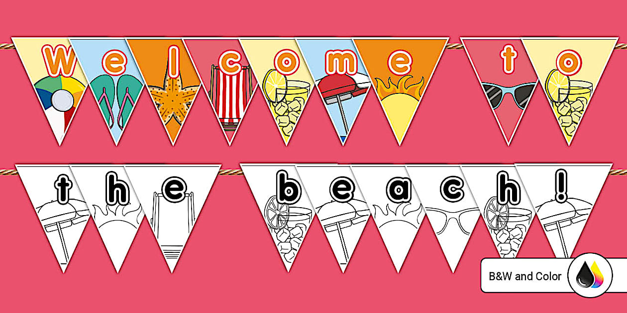 Beach Bunting for PreK Dramatic Play Activities | Twinkl USA