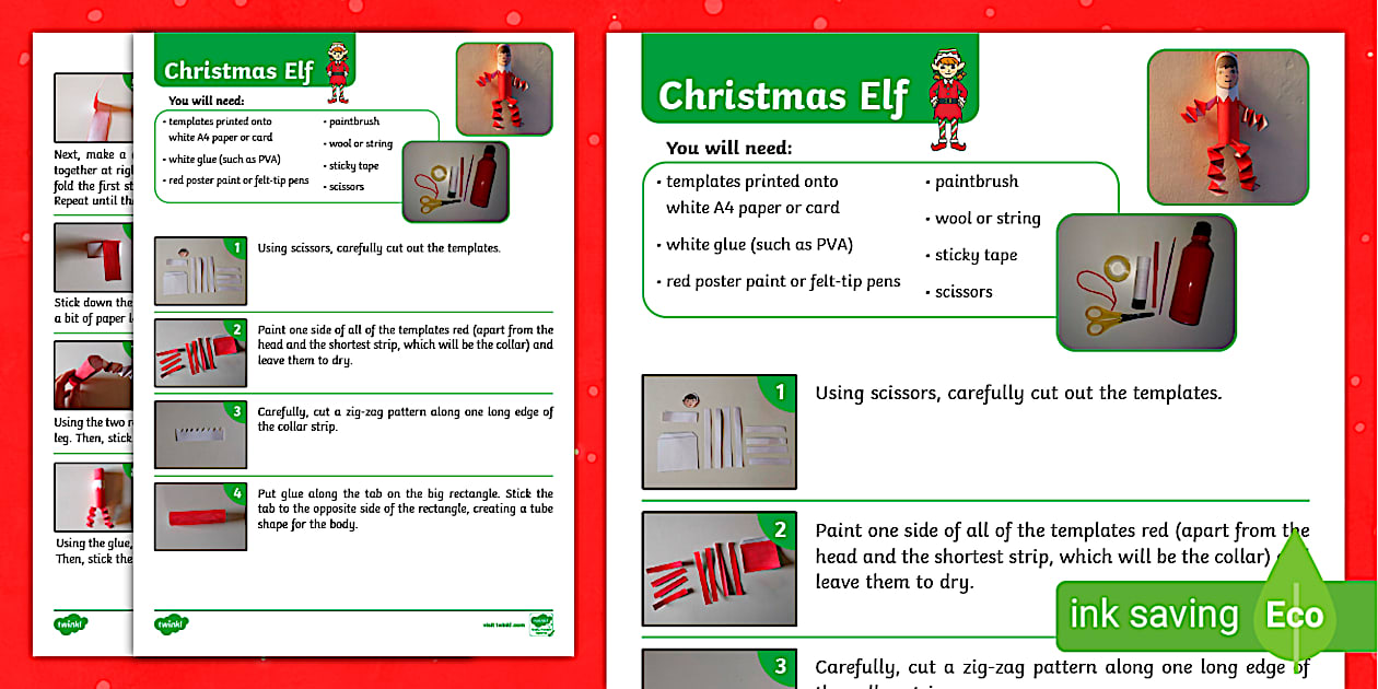 Christmas Elf Craft Activity (teacher made) - Twinkl