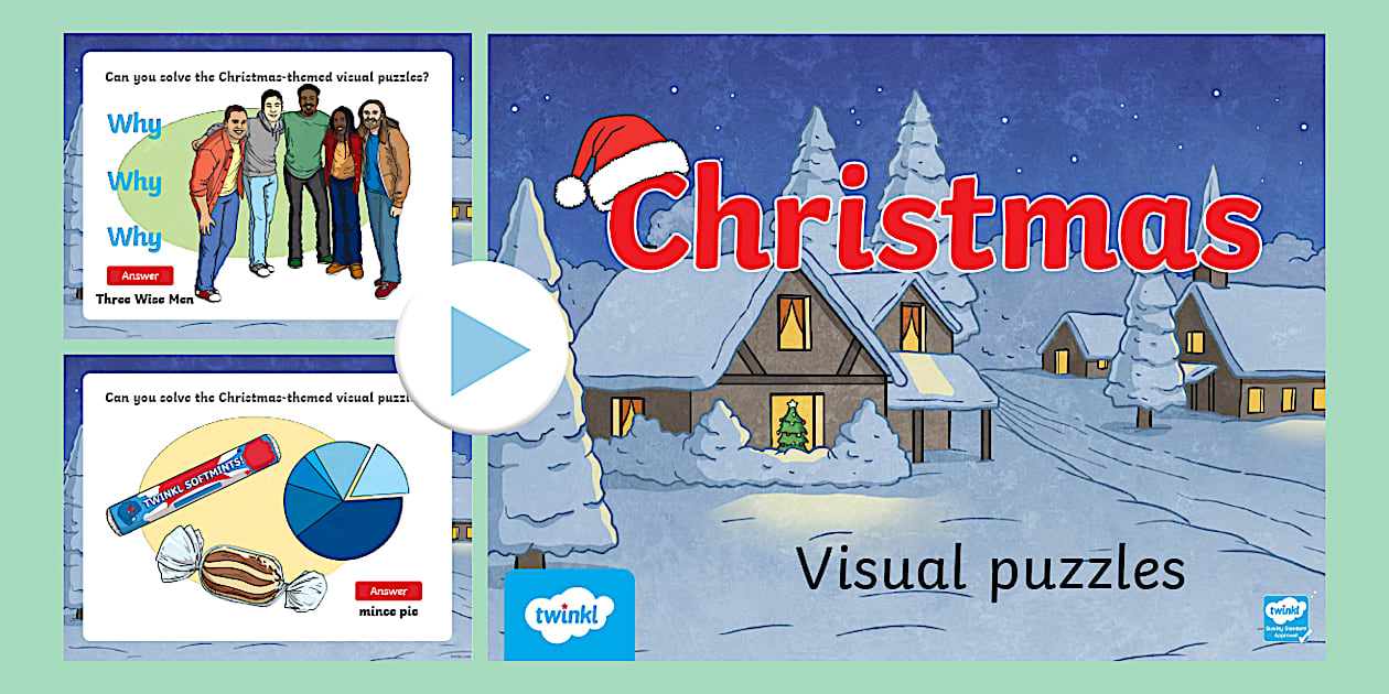 Christmas Dingbat Quiz PowerPoint | Visual Puzzles | Twinkl