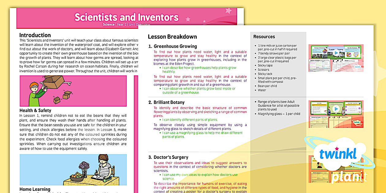KS1 Science: Scientists and Inventors Year 2 Planning Overview