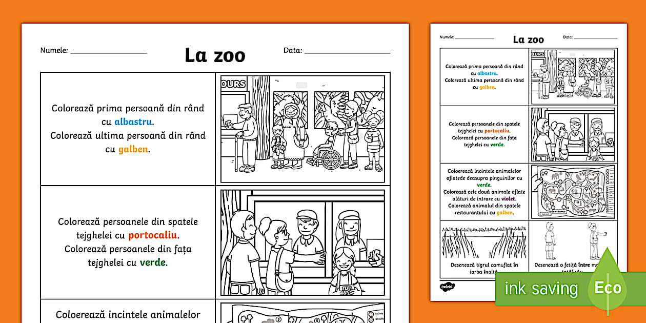 Orientare spațială la Zoo Fișă de activitate - Twinkl