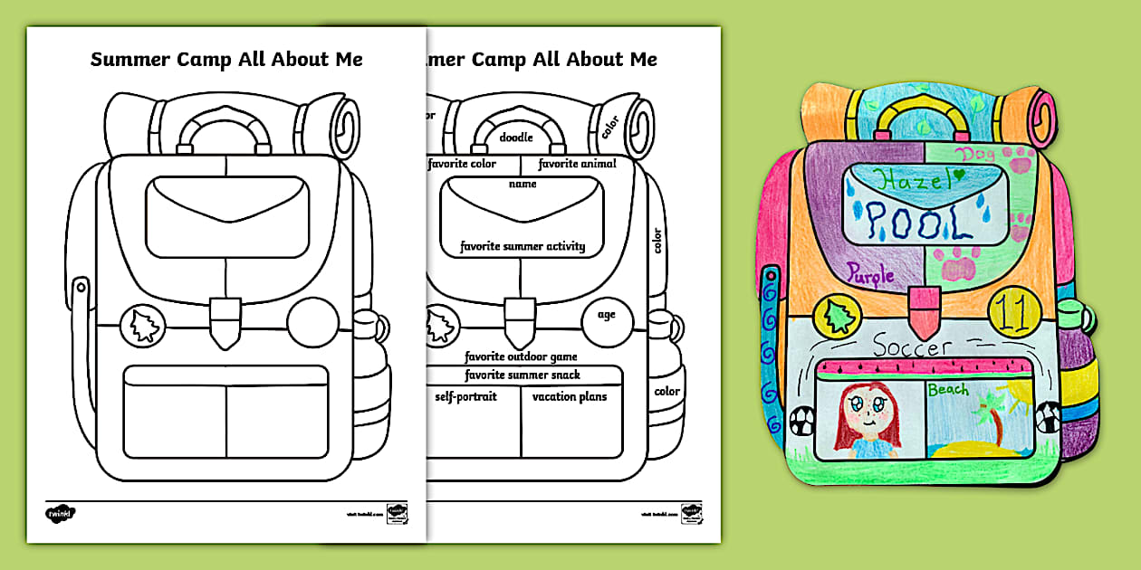All About Me Summer Camp Worksheet | Resource | Twinkl USA