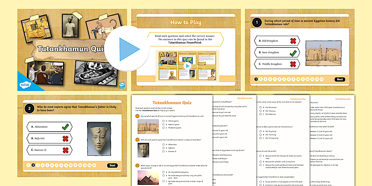Tutankhamun Quiz and PowerPoint | Ancient Egypt | Twinkl
