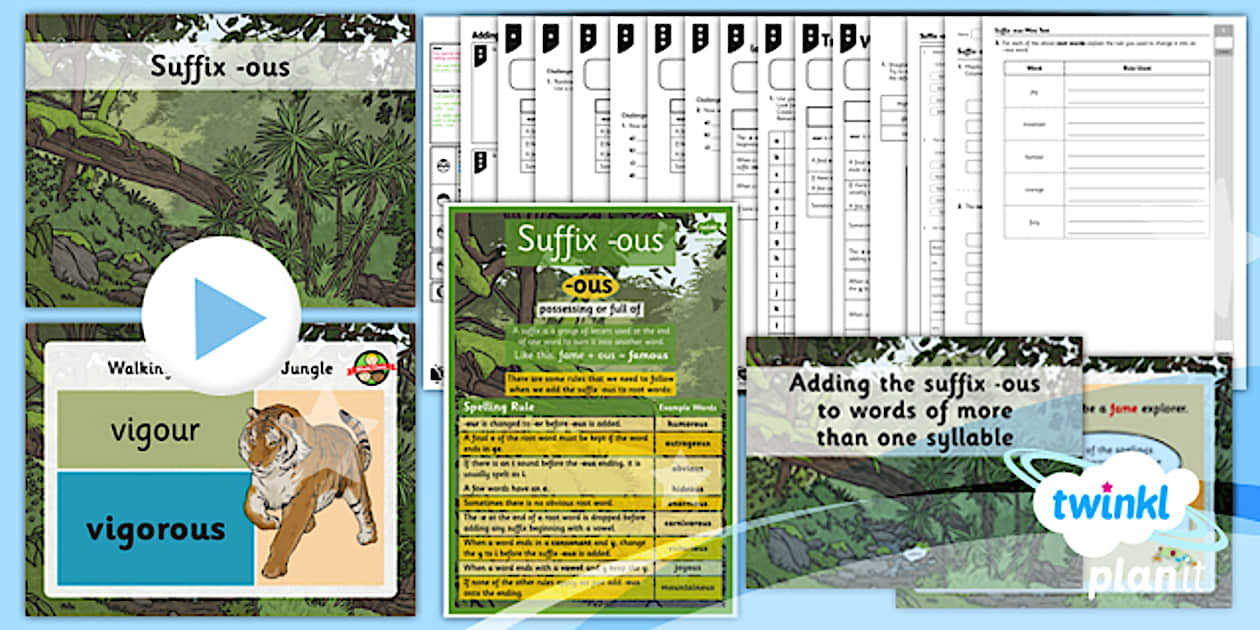 Suffix -ous Lesson Plan - Year 3 English (teacher made)