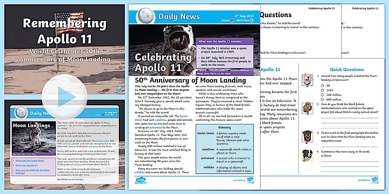 LSK2 50th Anniversary of the Moon Landing Daily News Resource Pack