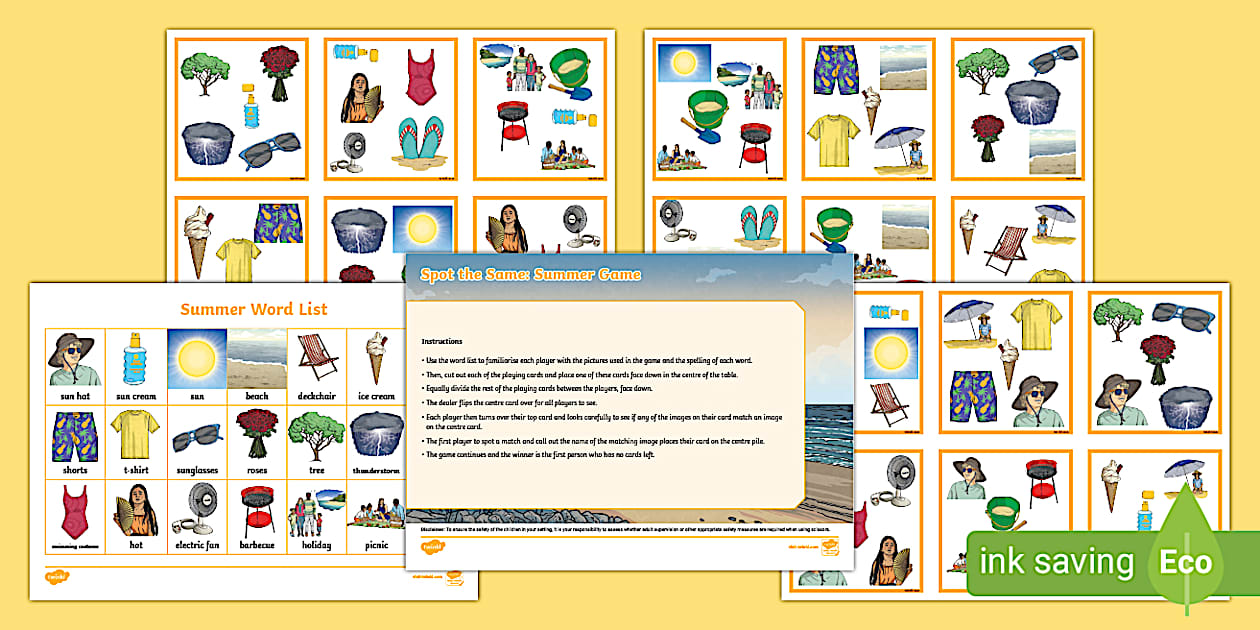 Spot the Same: Summer Game (teacher made) - Twinkl