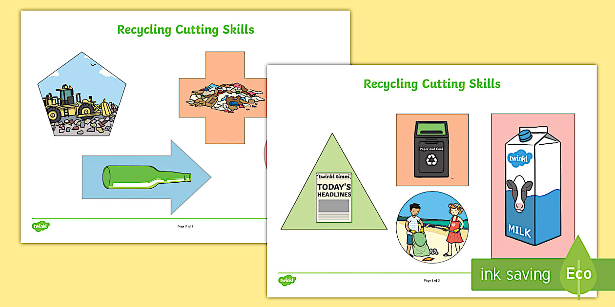 TAS National Recycling Week Cutting Skills Worksheet