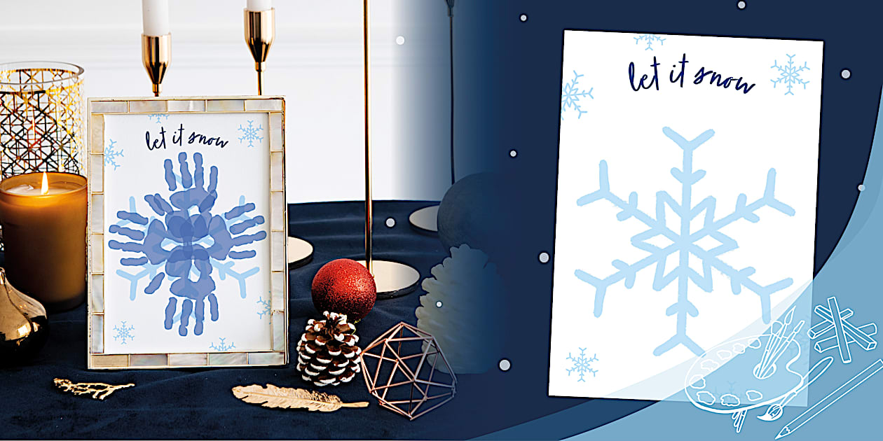 Let It Snow Winter Handprint Activity Poster (teacher made)